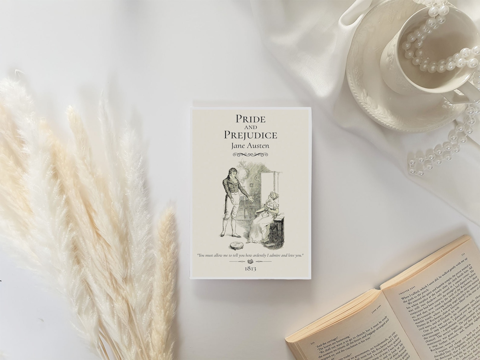 Pride and Prejudice Book Poster, Jane Austen Book Quote Wall Art, Light ...