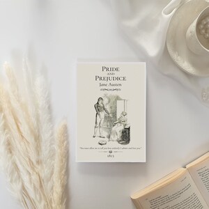Pride and Prejudice Book Poster, Jane Austen Book Quote Wall Art, Light ...