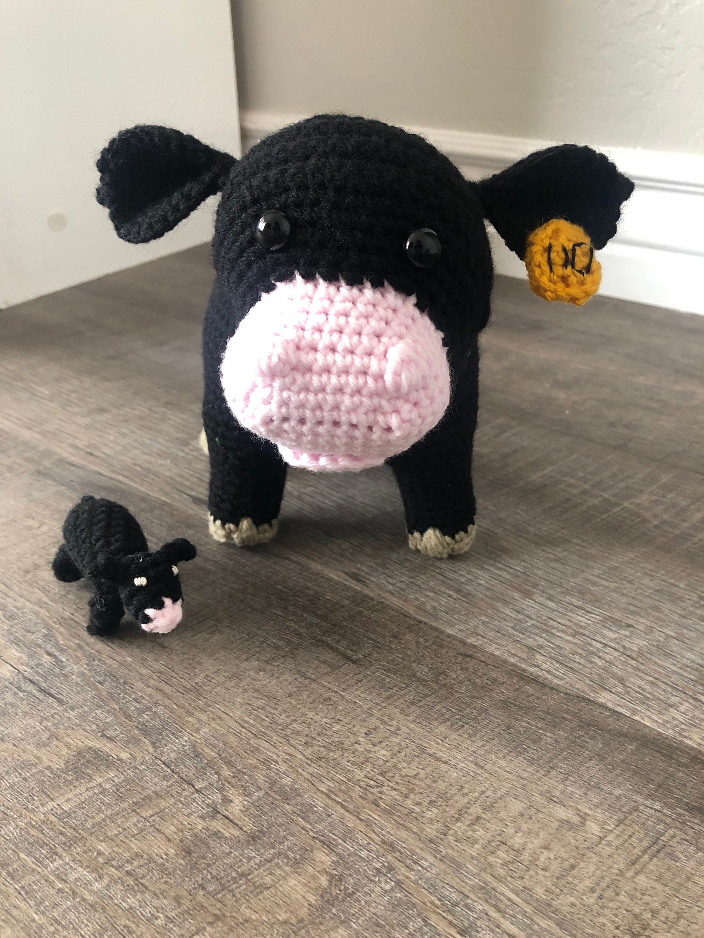 Mama Cow With Calf, Crochet Cow and Calf, Handmade Cow, Baby Calf ...