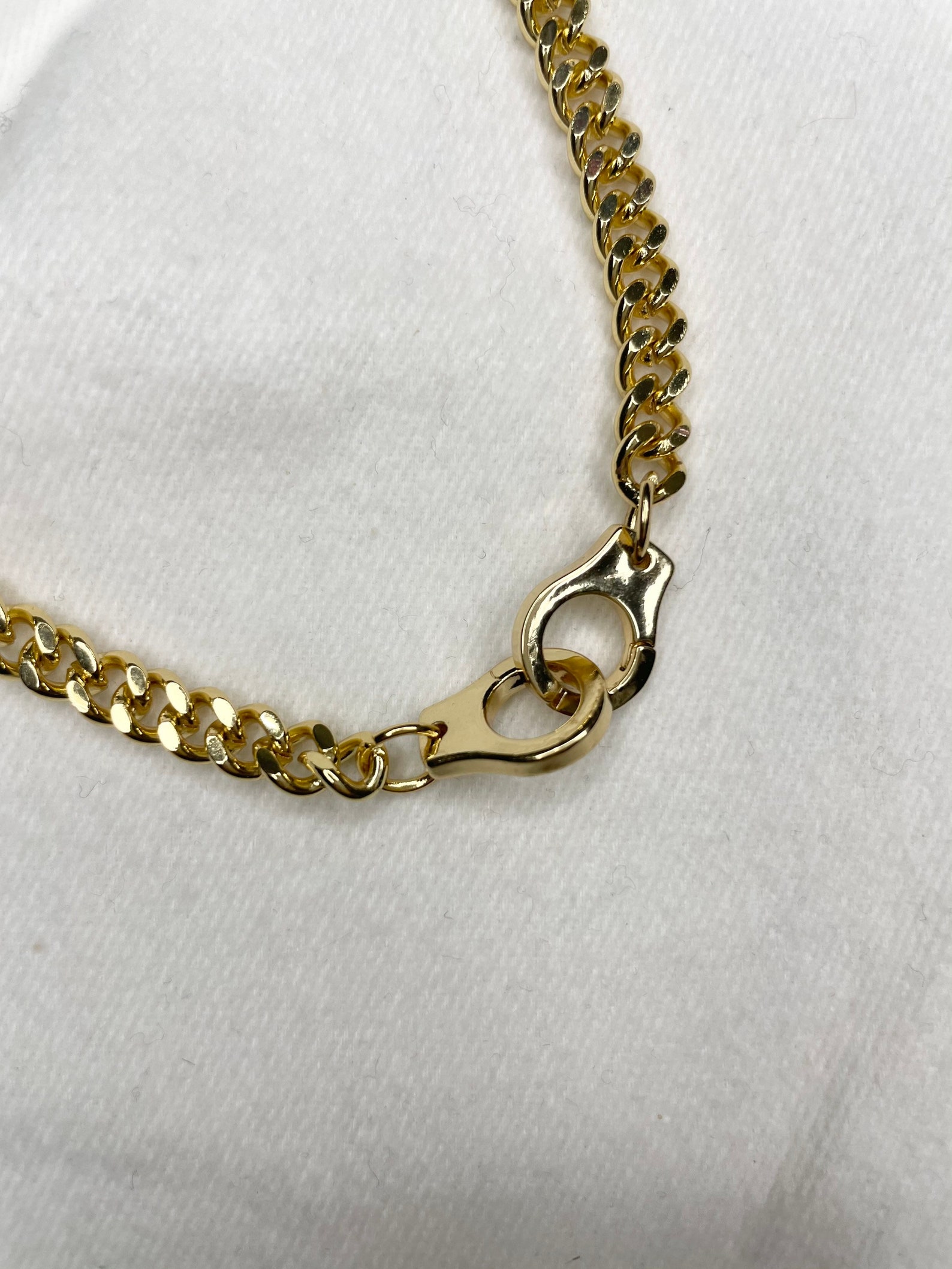 Gold Handcuff Necklace Handcuff Pendant Gold Cuban Chain - Etsy