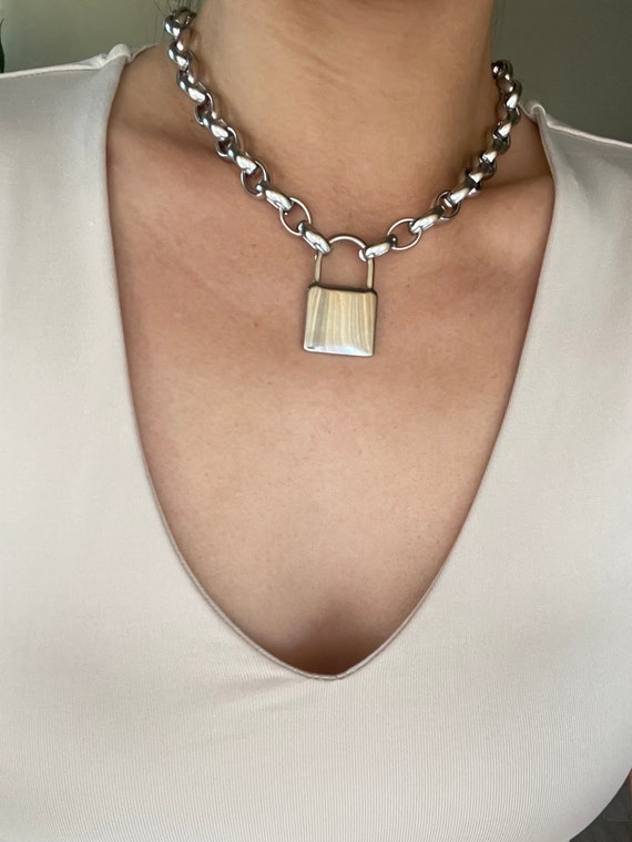 Large padlock necklace store