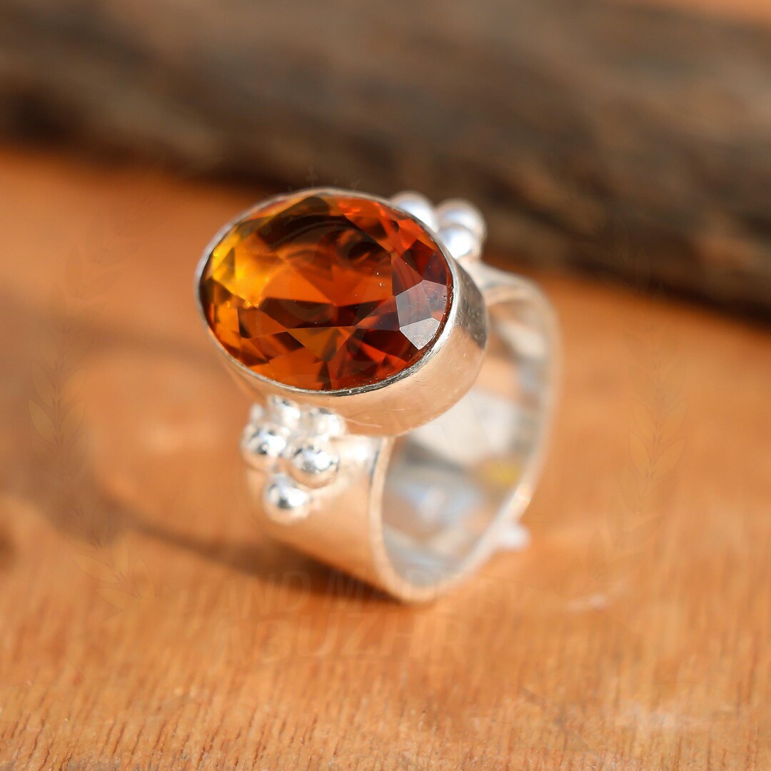Bio Color Gemstone Ring in 925 Sterling Silver – Bold Statement Ring ...