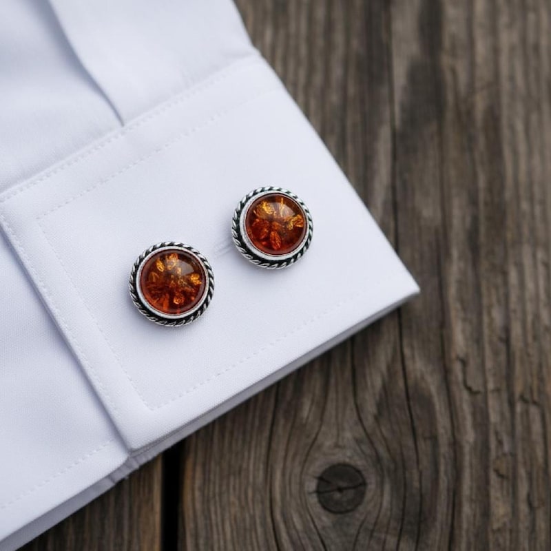 Vintage Amber Cufflinks - Etsy