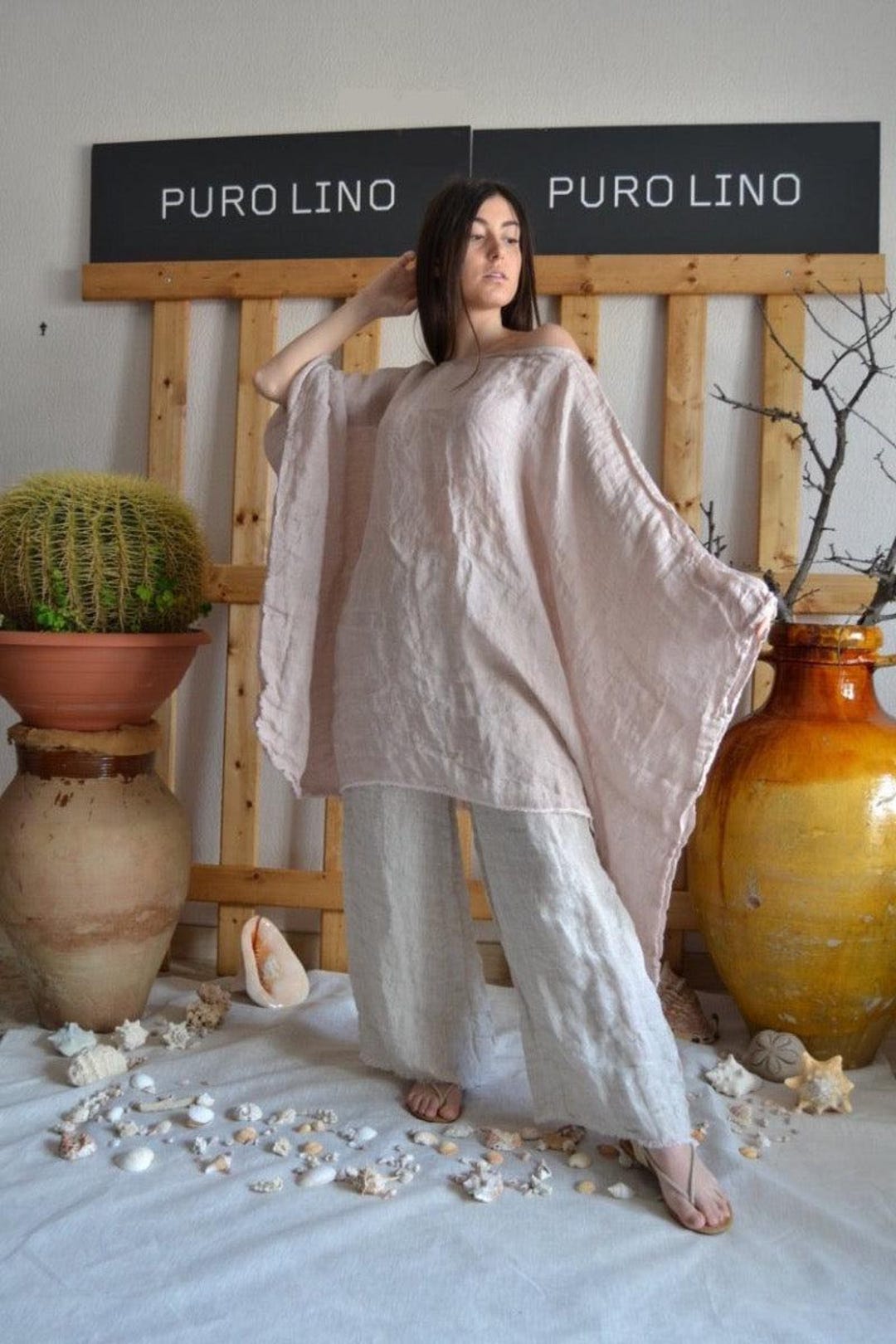Pure Italian Linen Positano Large Top - Etsy