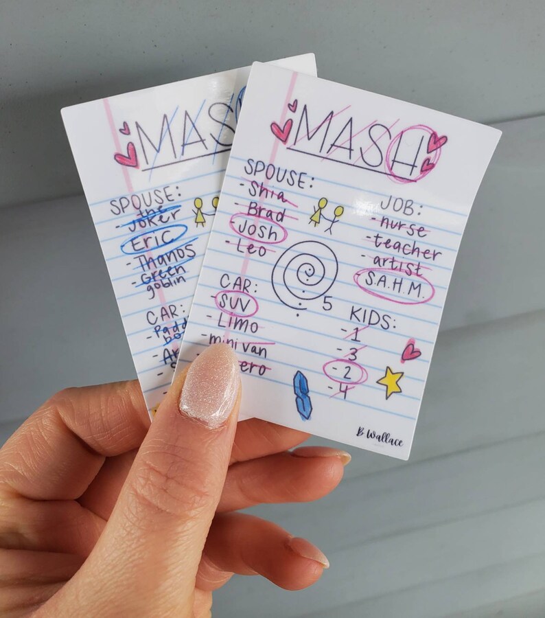 M.A.S.H. Personalized 90's Nostalgia Game Die Cut Sticker - Etsy
