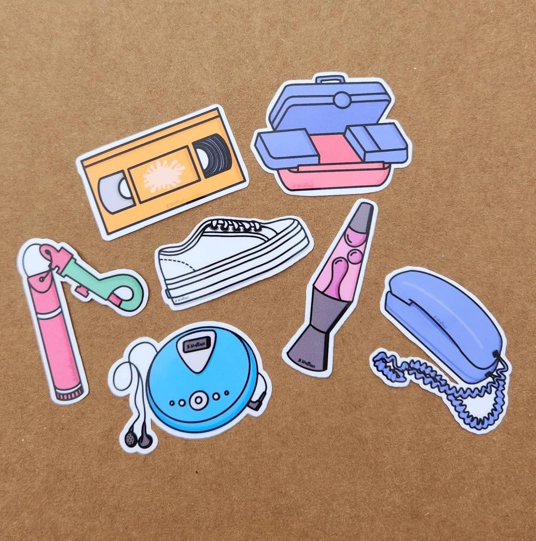 90'S Nostalgia Sticker Bundle- 2 Inch Die Cut Sticker 7 Pack - Etsy