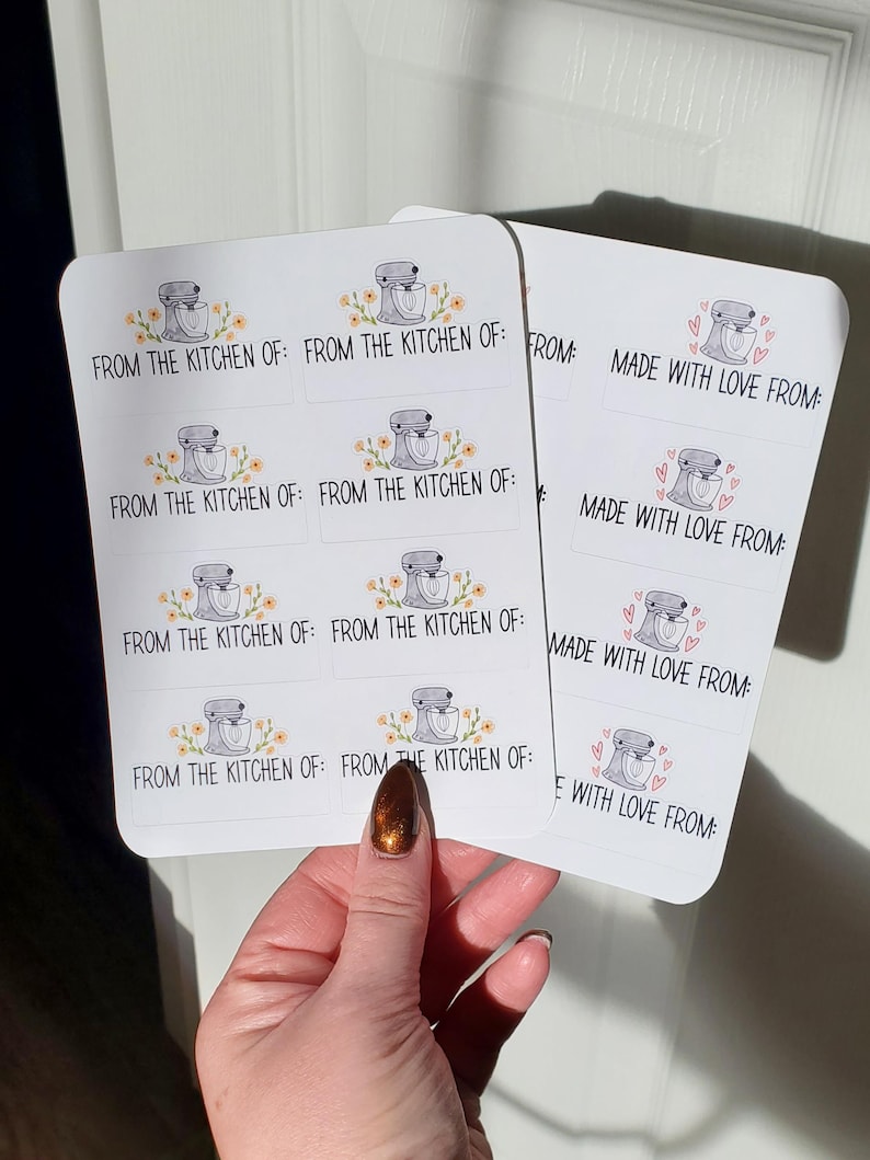 Personalized Kitchen Stickers, Food Container Labels, Hand Drawn (8 per ...