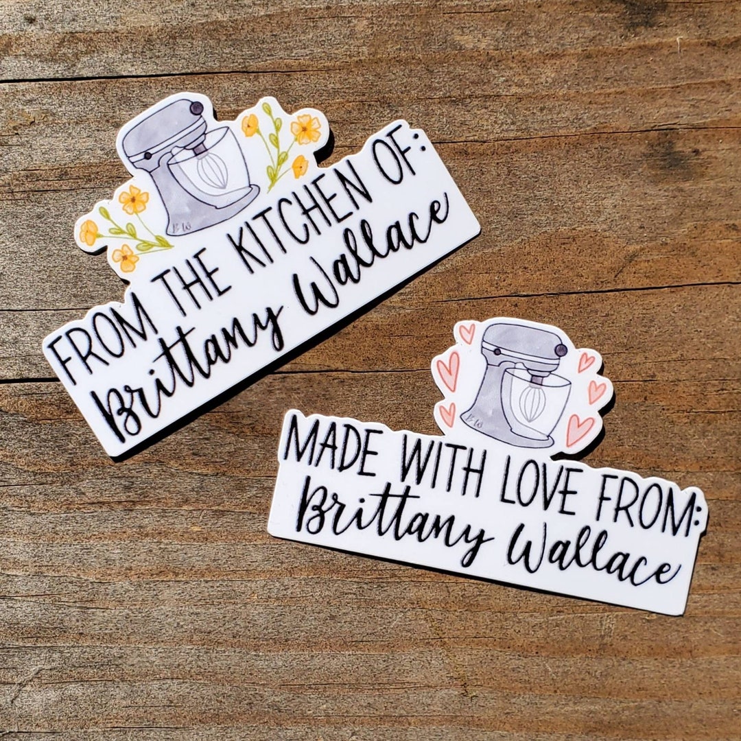 Personalized Kitchen Labels (2 Pack)- Die Cut Sticker for Tupperware ...