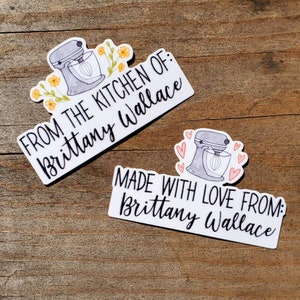 Personalized Kitchen Labels (2 Pack)- Die Cut Sticker for Tupperware ...