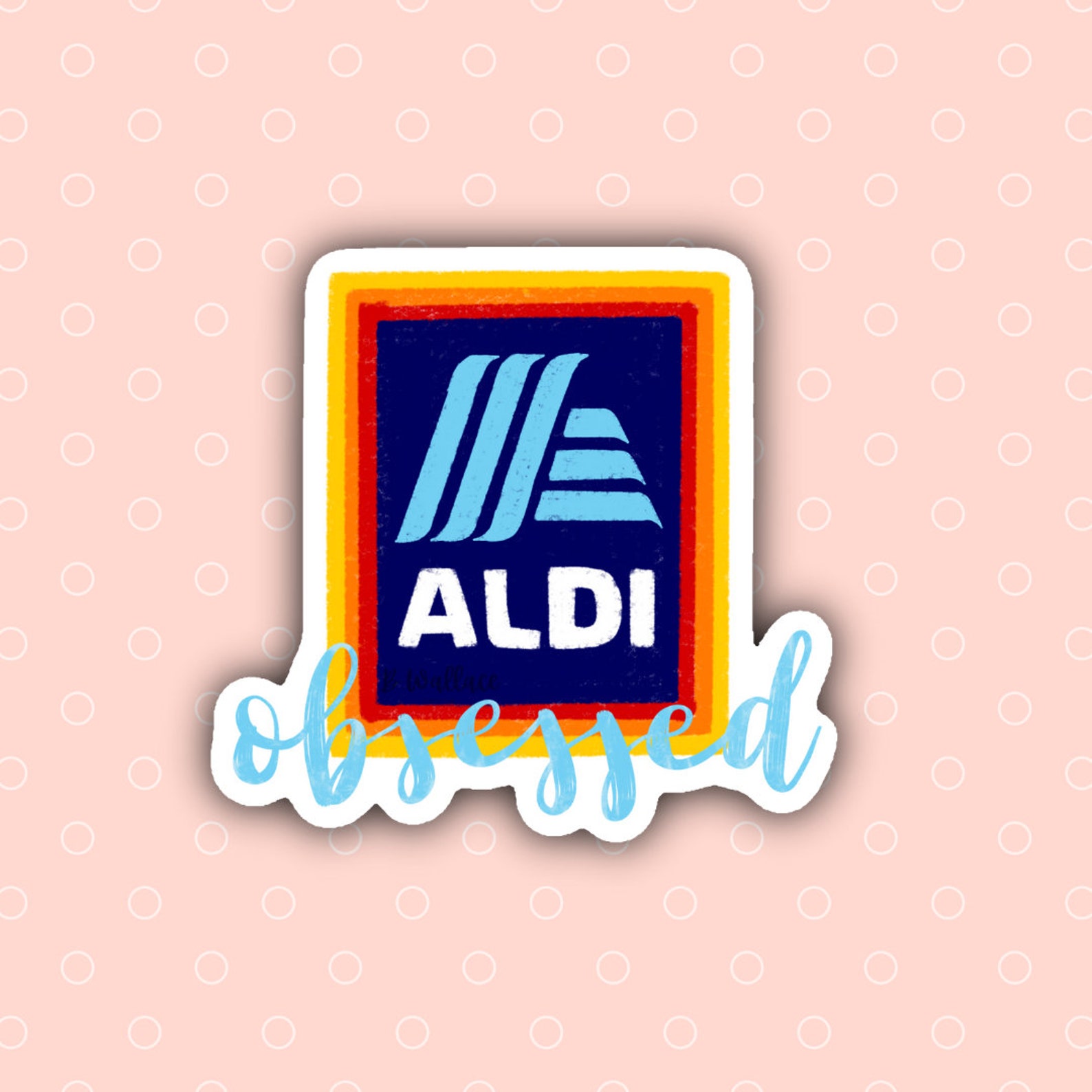 Aldi Obsessed Magnet 3x3 Inches Hand Lettering Aldi Logo. | Etsy