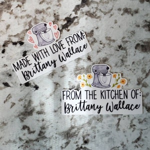 Personalized Kitchen Labels (2 Pack)- Die Cut Sticker for Tupperware ...