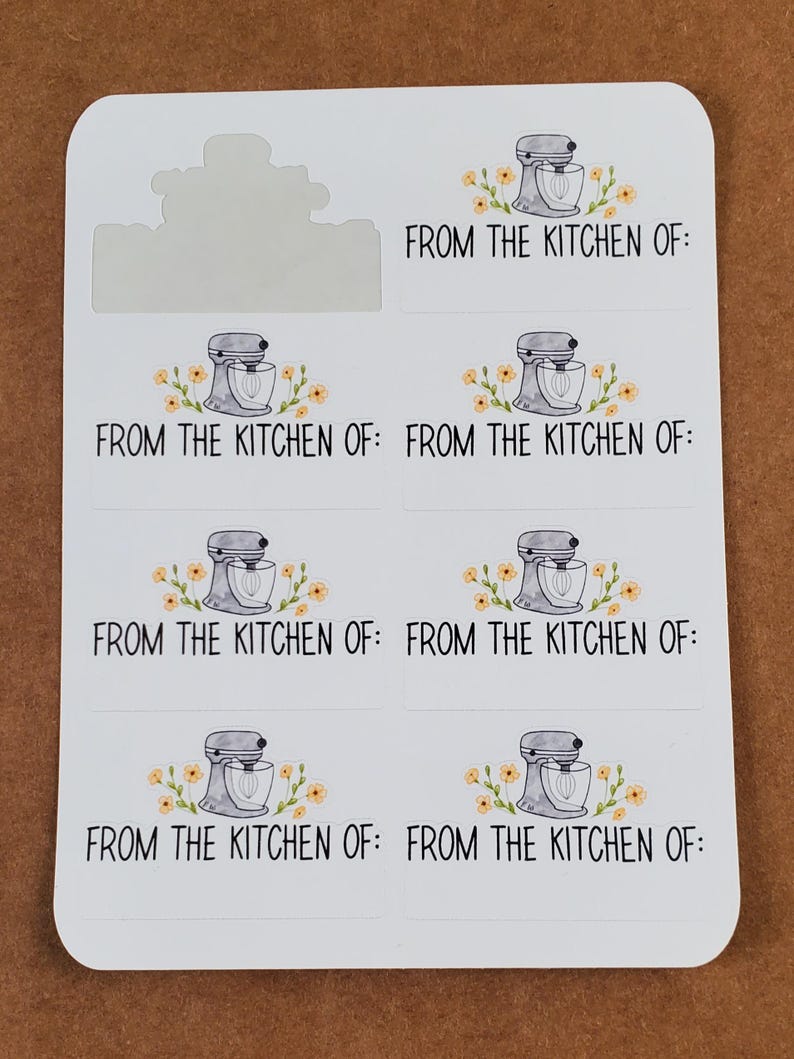 Personalized Kitchen Stickers, Food Container Labels, Hand Drawn (8 per ...