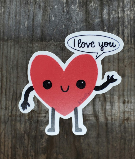 I love you heart man Die cut sticker for laptop water | Etsy