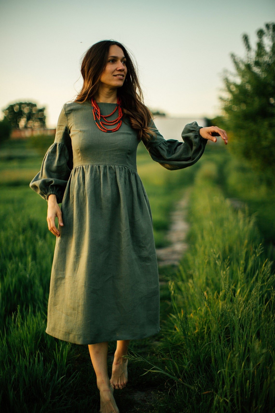Washed Linen Dress in Black. Linen Clothing for Women - Etsy