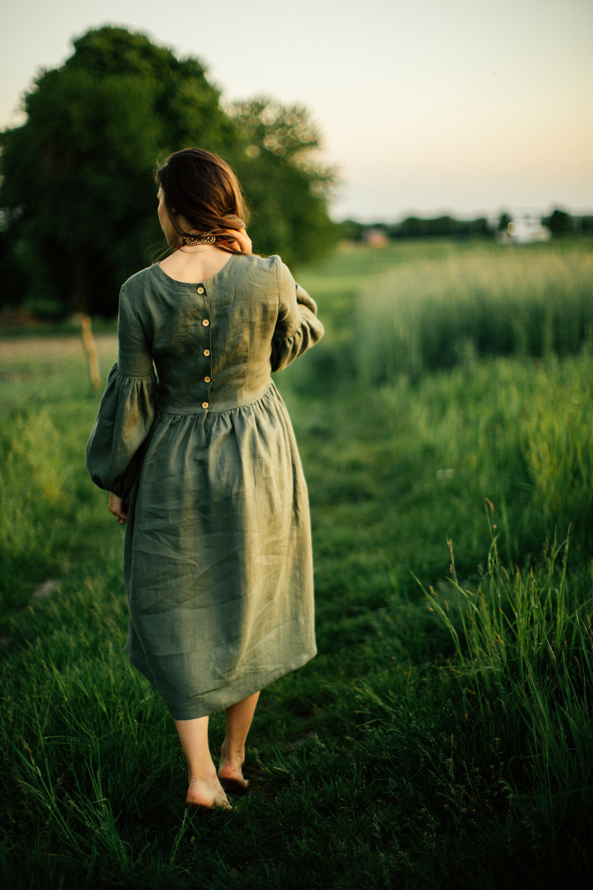 Washed Linen Dress in Black. Linen Clothing for Women - Etsy