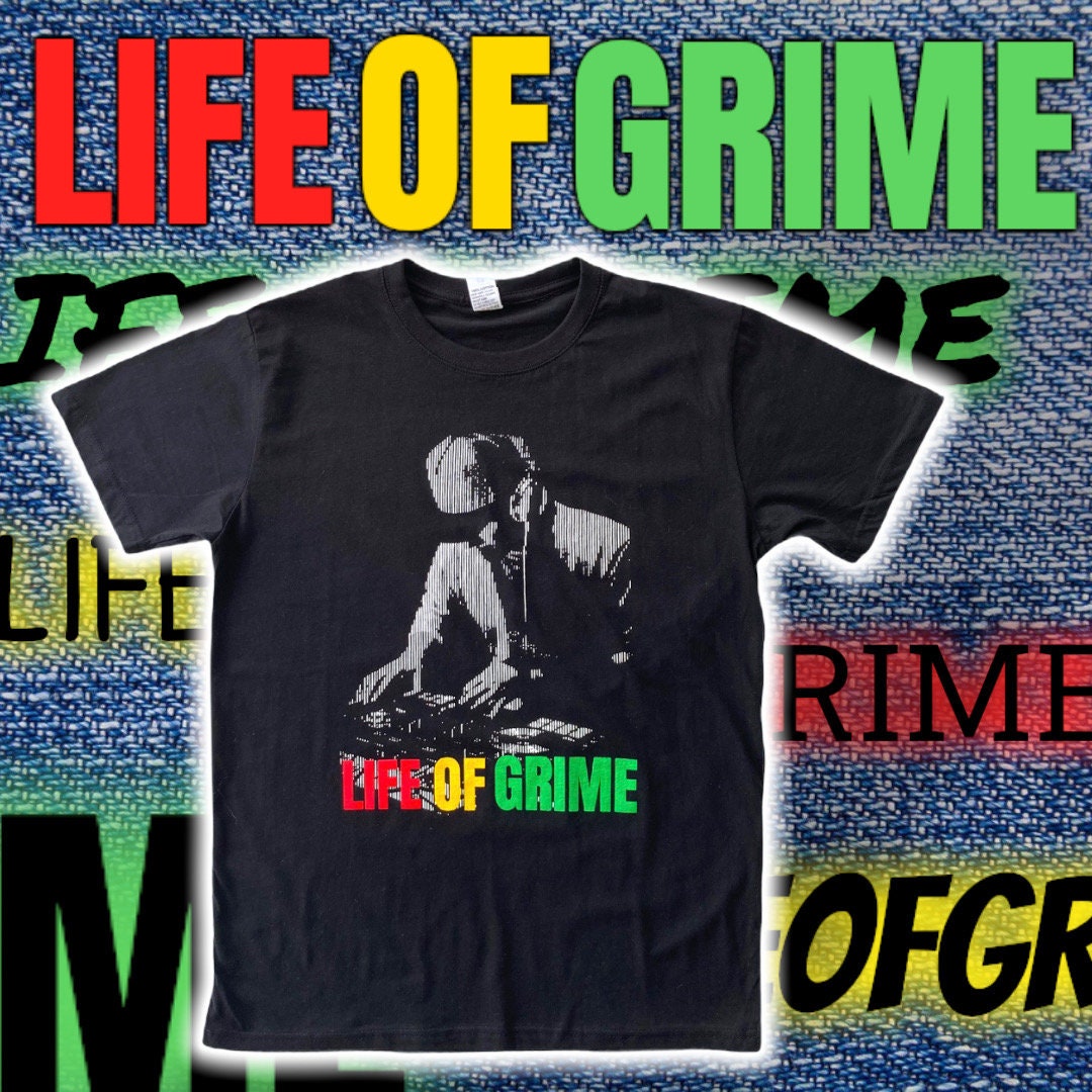 Black Printed Short Sleeve Life of Grime T-Shirt - Etsy.de