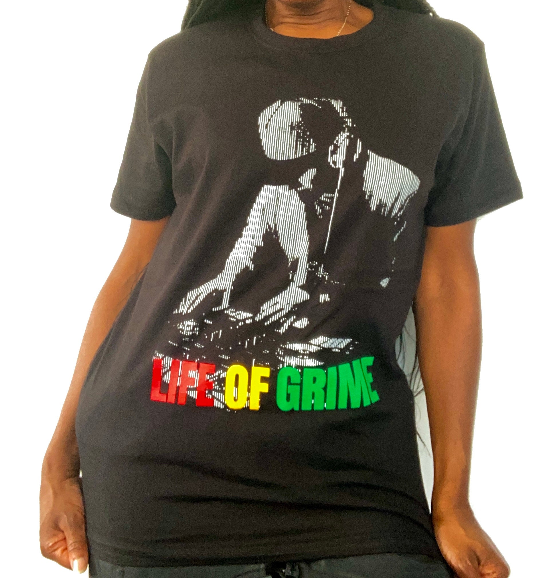 Black Printed Short Sleeve Life of Grime T-Shirt - Etsy.de