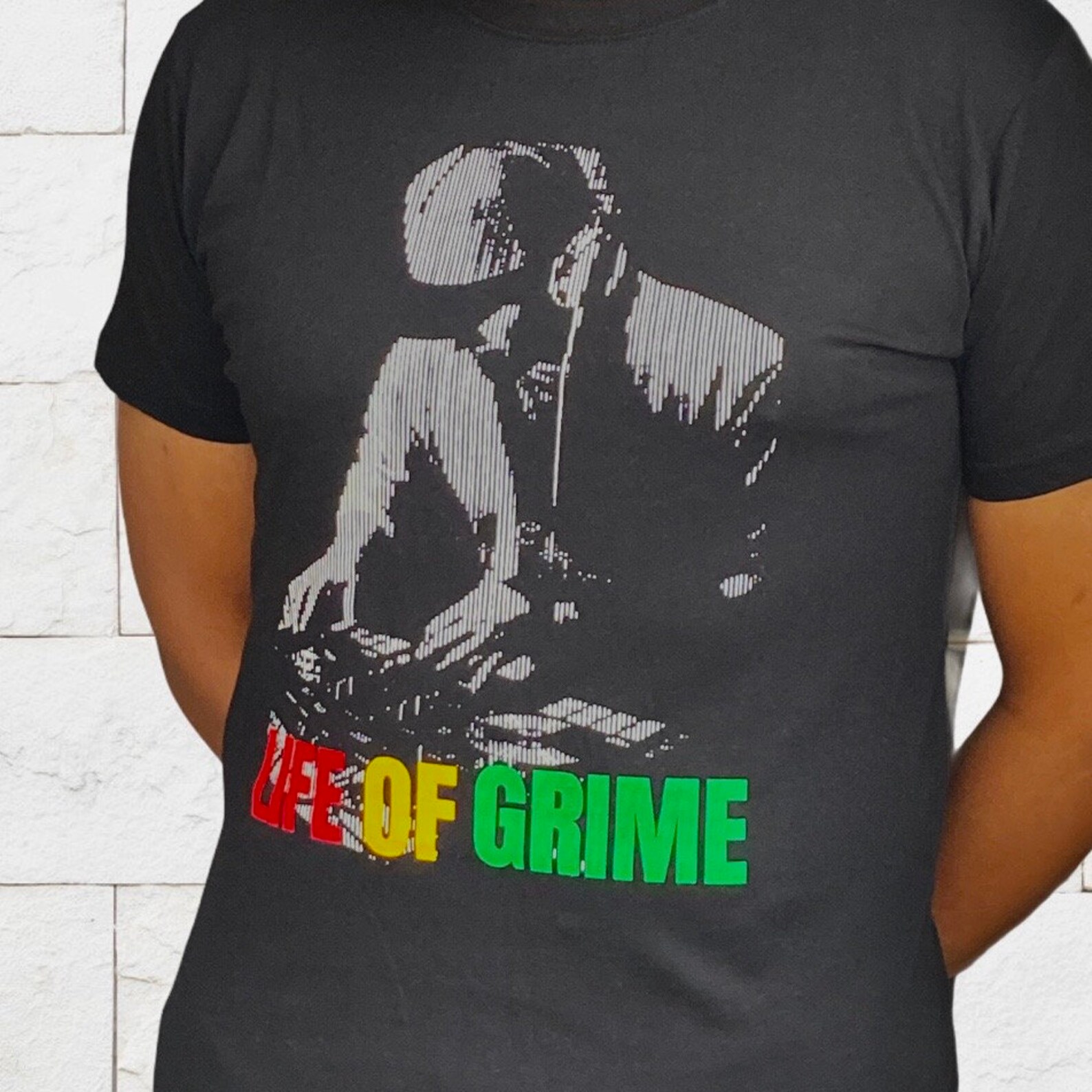 Black Printed Short Sleeve Life of Grime T-Shirt - Etsy.de