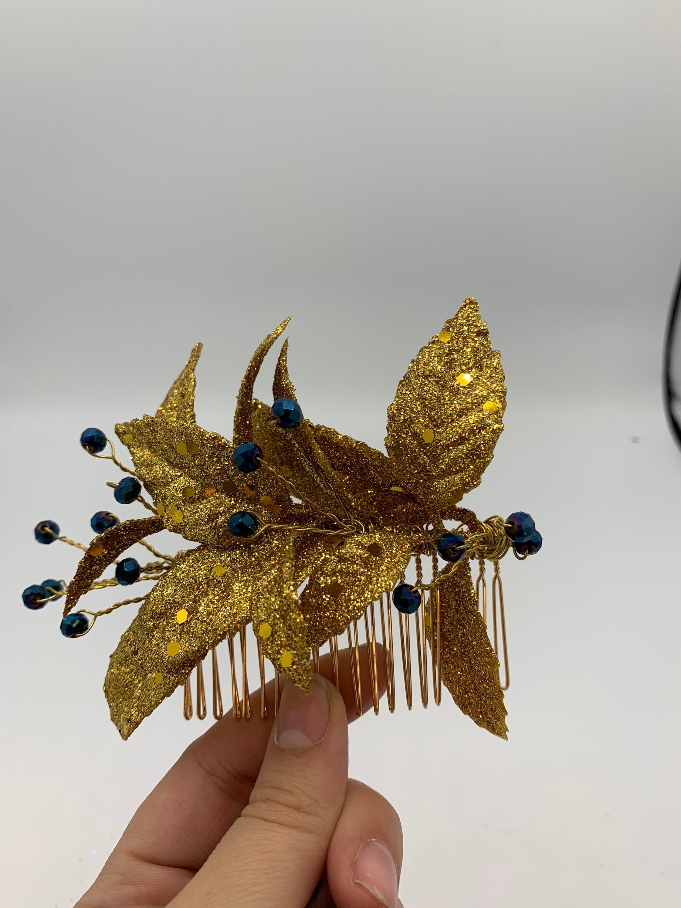 Golden Leaves Comb - Etsy