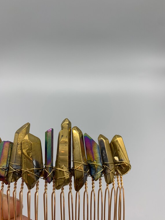 Golden Stone Comb | Etsy