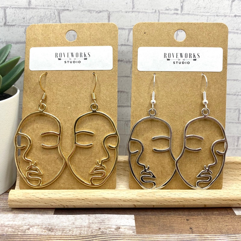 Wire Face Earrings - Etsy