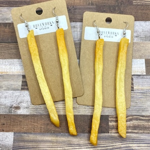 Life Sized FRENCH FRIES Comically Large Dangley Earrings French Fry ...