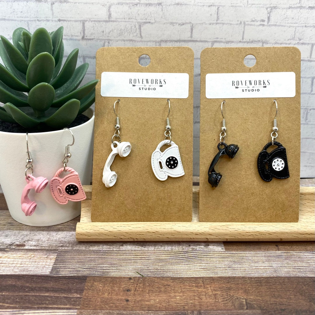 OLD TELEPHONE Earrings Dangley Earrings Mismatched Earrings Retro ...