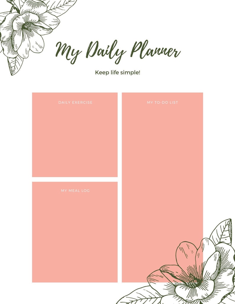 Digital Download Daily Planner - Etsy