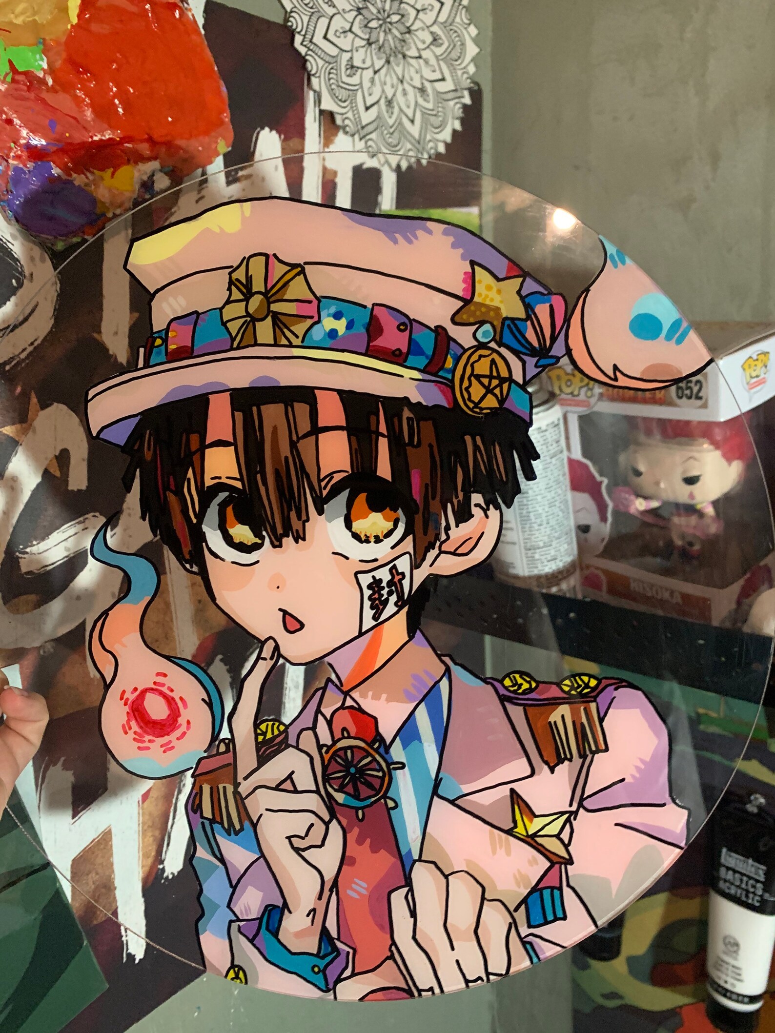 Hanako kun Pexi Glass Painting | Etsy