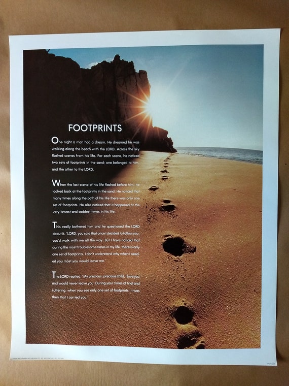 1984 Lithograph 'footprints' 18 X 22 - Etsy