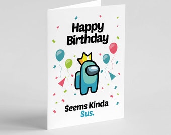 Among Us Birthday Card - Etsy UK