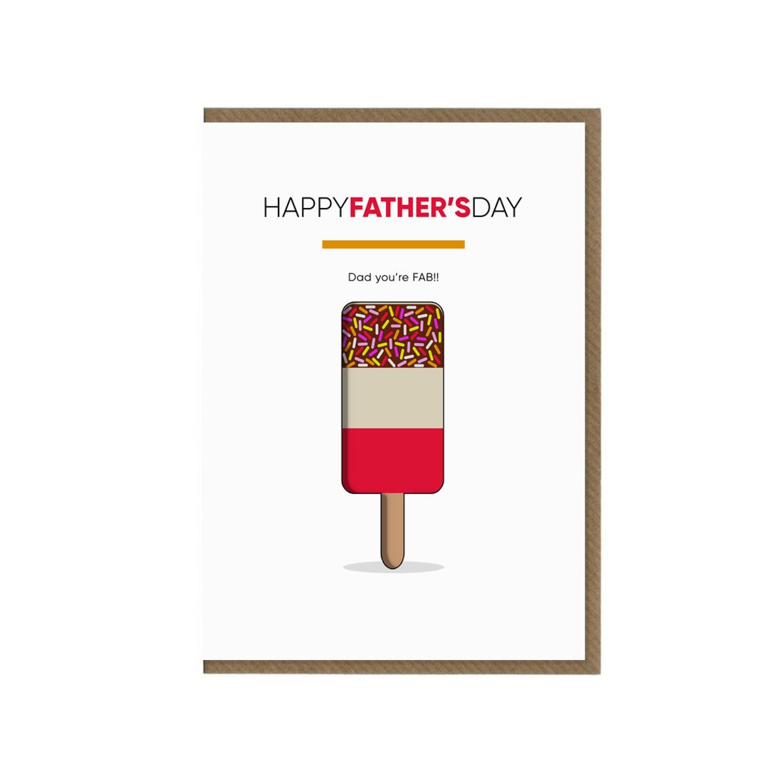 Fathers Day Card Fab Dad Fab Ice Lolly Theme Funny - Etsy