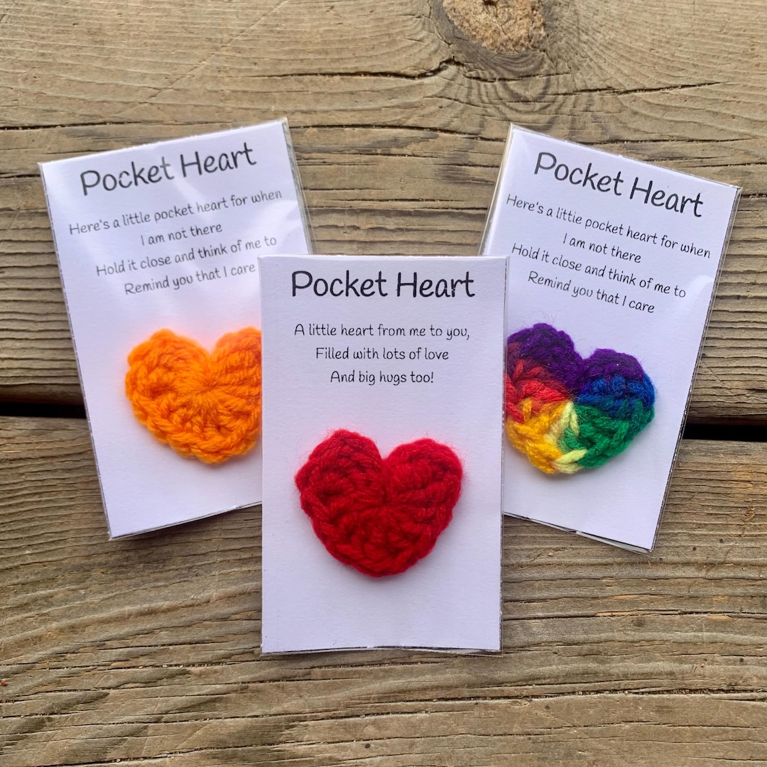 Pocket Heart, Crochet Pocket Heart, Pocket Buddy - Etsy
