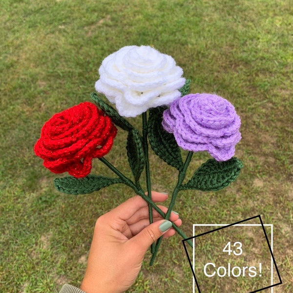 Crochet Rose - Etsy