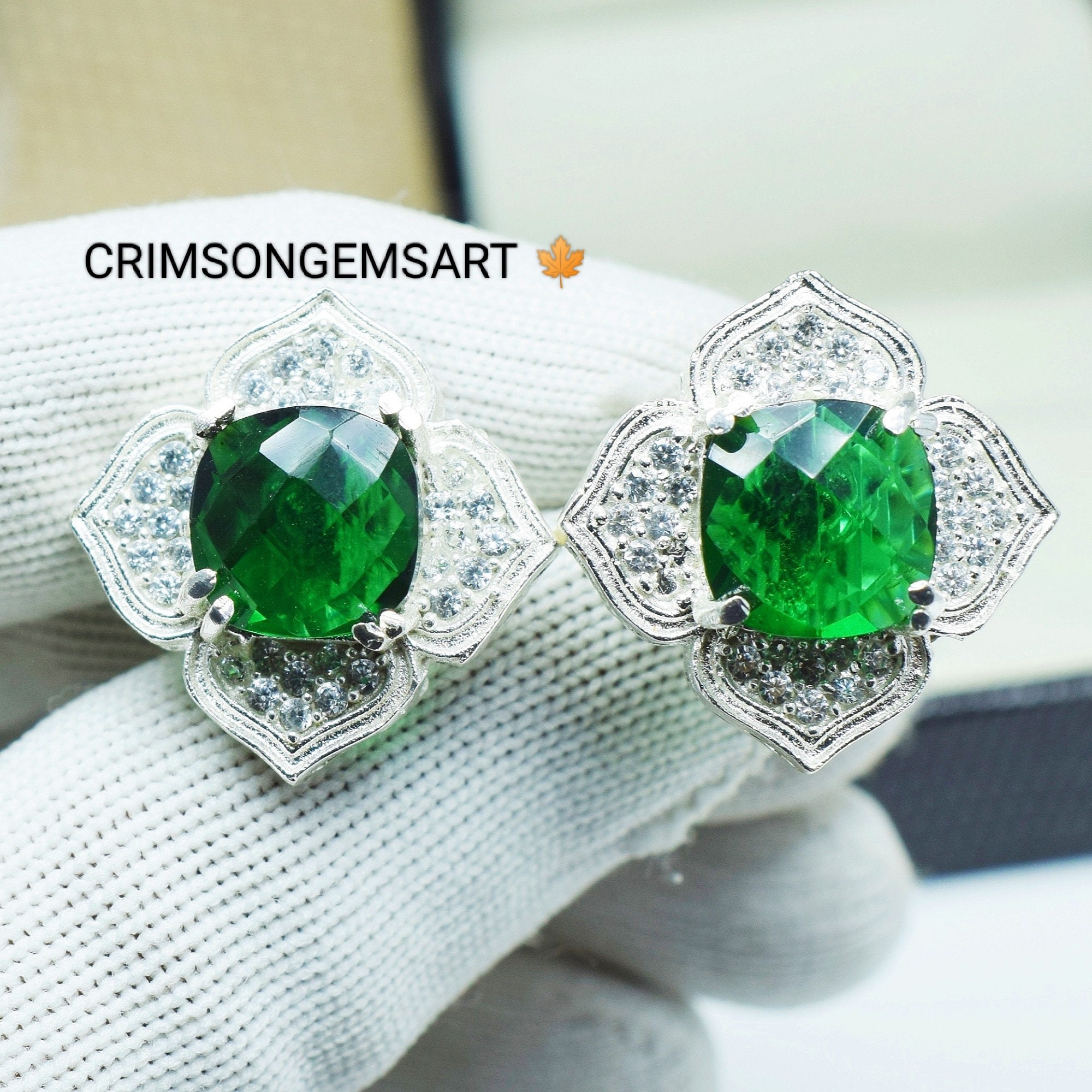 Emerald Cufflinks Lab Emerald Green Suit Gift Green Cufflinks - Etsy