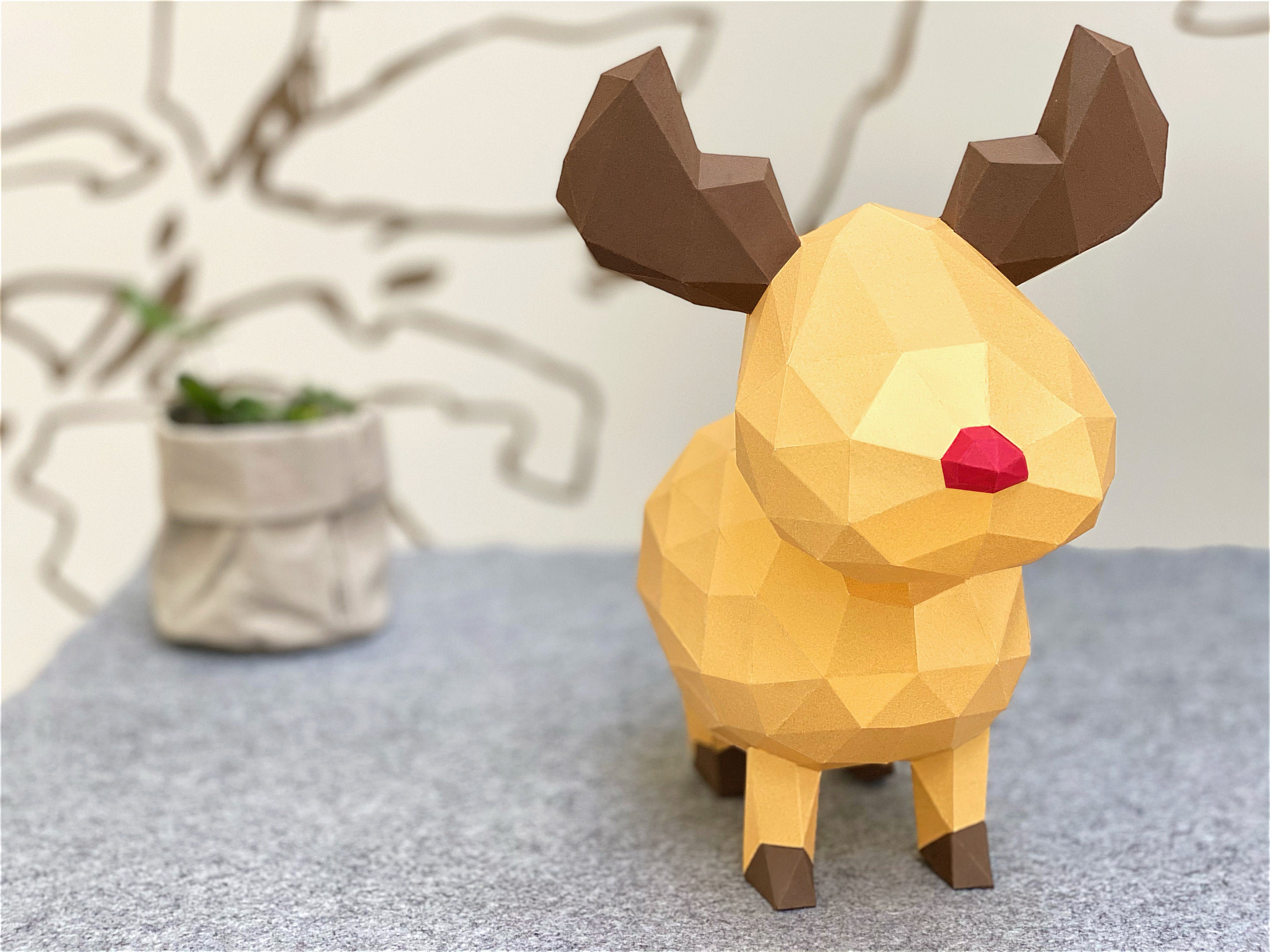Christmas DIY Papercraft Kit, Cute Moose, Holiday Craft Kit, Papercraft ...