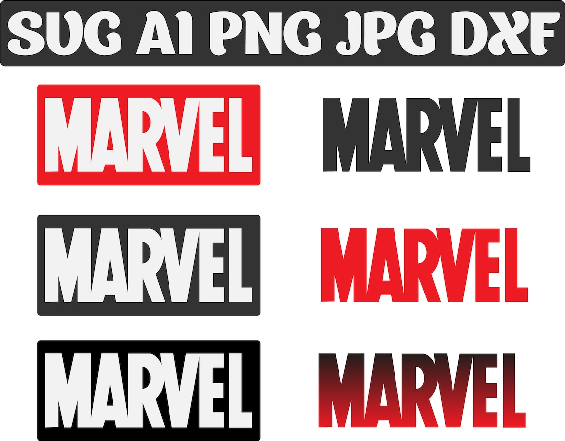 MARVEL logo clipart svg png ai jpg dxf pdf avengers | Etsy