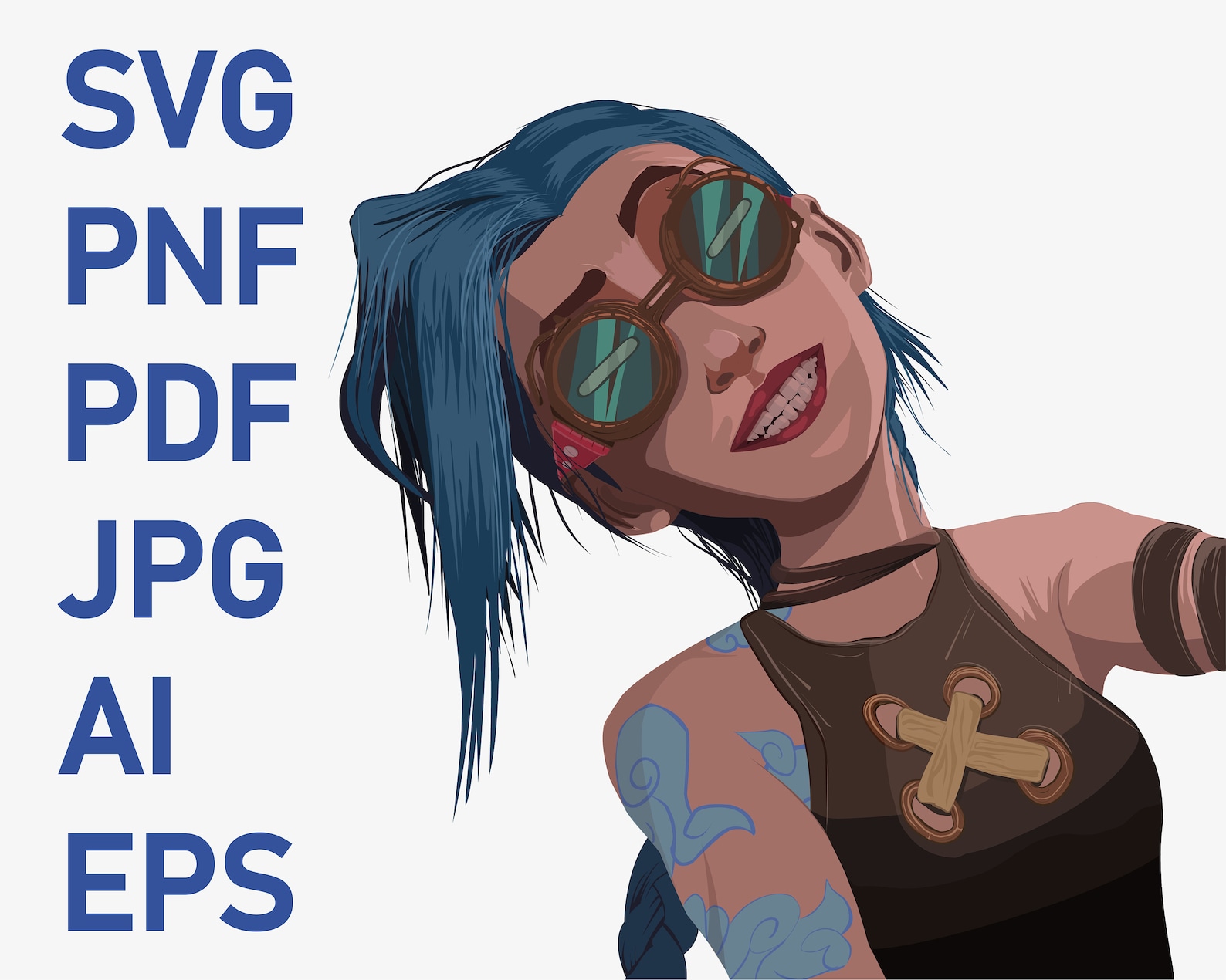 Jinx Arcane League of Legends SVG Png Jpg Ai Eps Pdf | Etsy