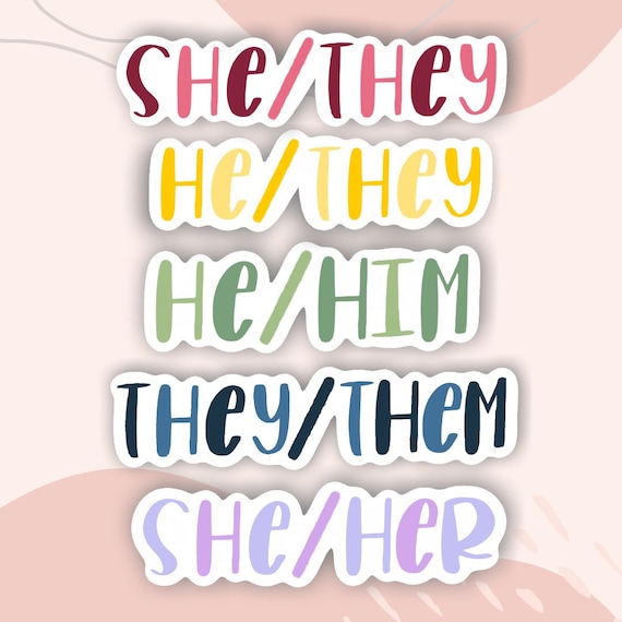Pronoun Stickers Choose Your Color - Etsy