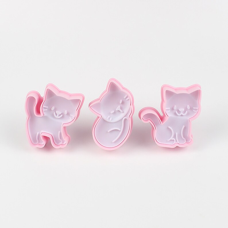 3PCS Cat Cookie Cuttercute Cookie Cutter Setanimal Fondant - Etsy