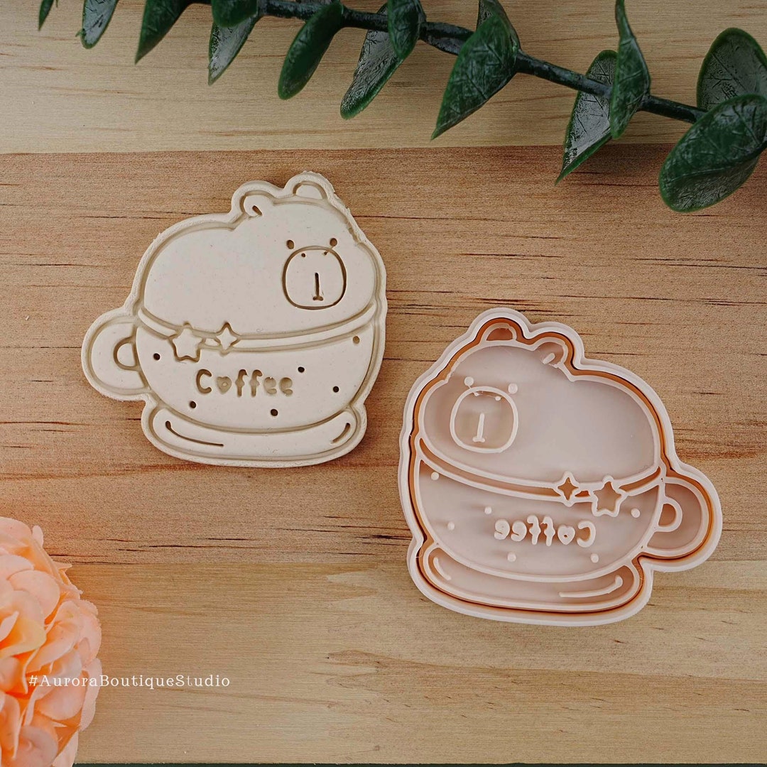 Coffee Cup Capybara Cookie Cutter, Cute Capybara Cookie Mold, Coffee ...