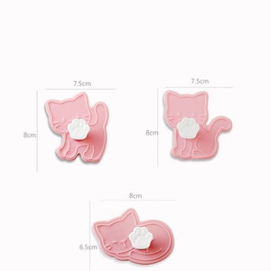 3PCS Cat Cookie Cutter,cute Cookie Cutter Set,animal Fondant Cutter ...