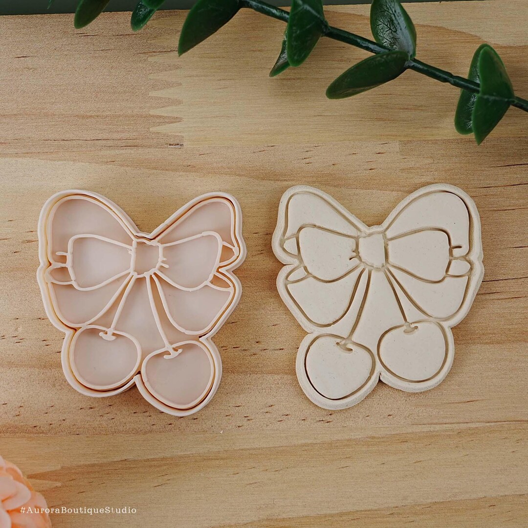 Bow Cherry Cookie Cutter Set, Cute Cherry Cookie Mold, Valentine's Day ...