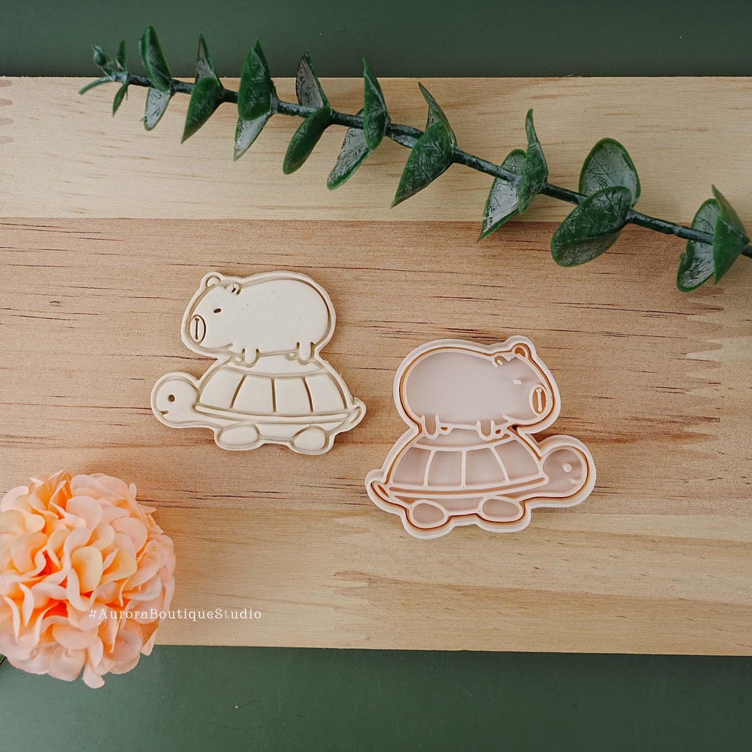 Turtle and Capybara Cookie Cutter, Cartoon Capybara Cookie Mold Set ...