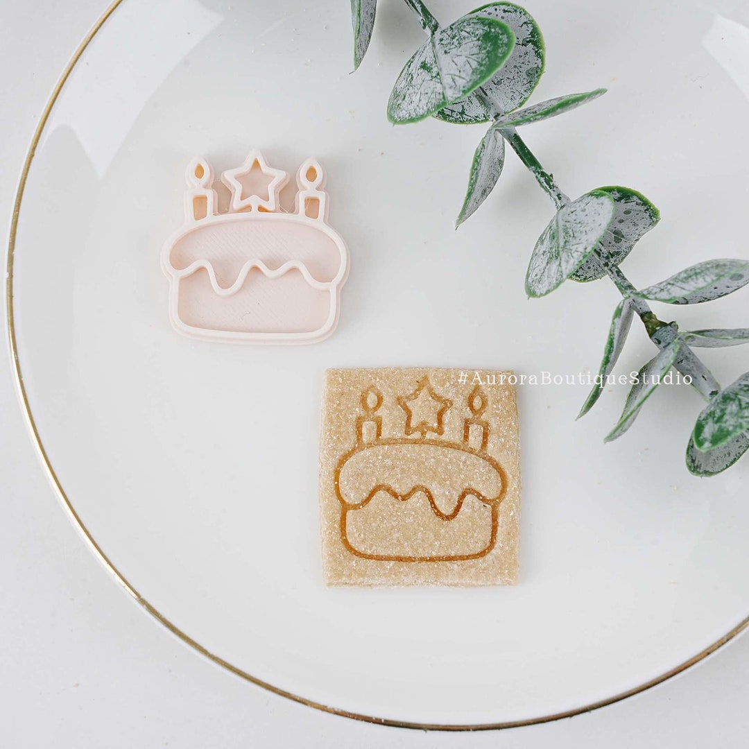 Birthday Cake Cookie Cutter, Star Cake Baking Cutter, 3D Fondant Cookie ...