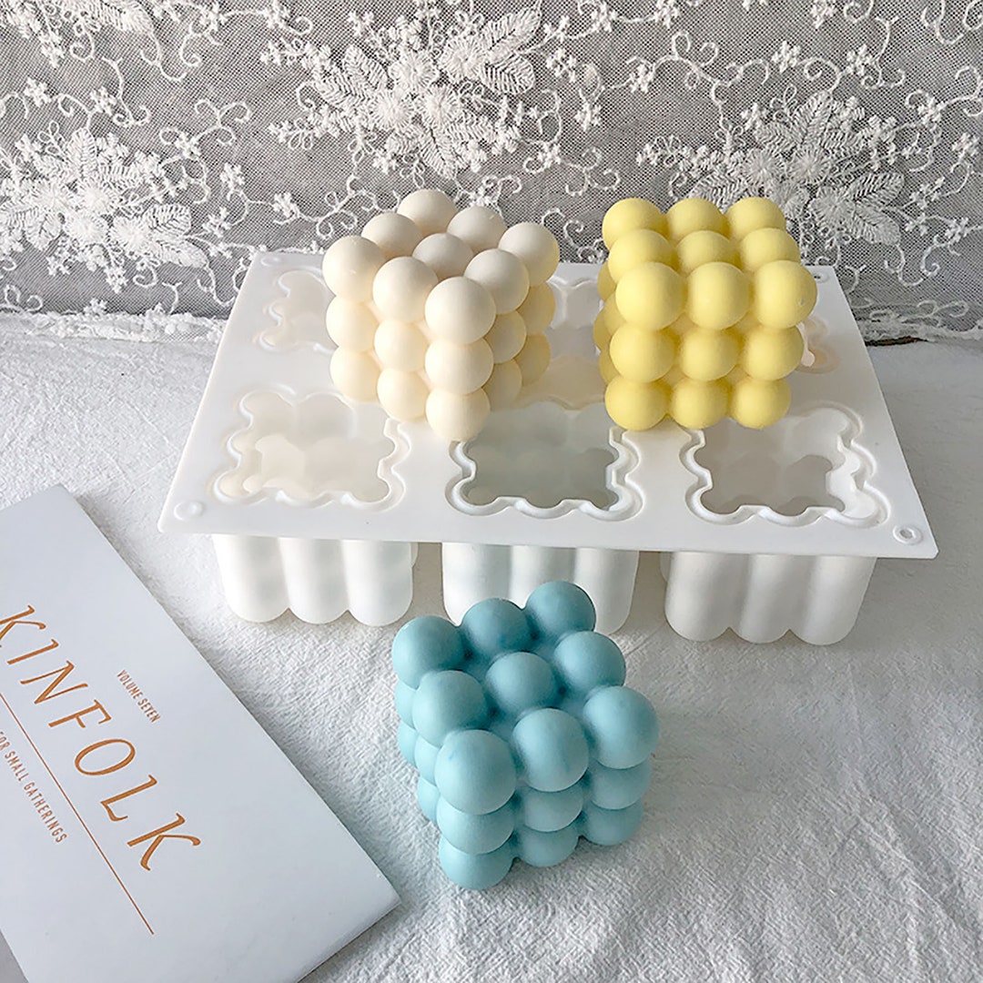 6cavity Cube Candles Mold,plaster Clay Silicone Mold,fondant Chocolate ...