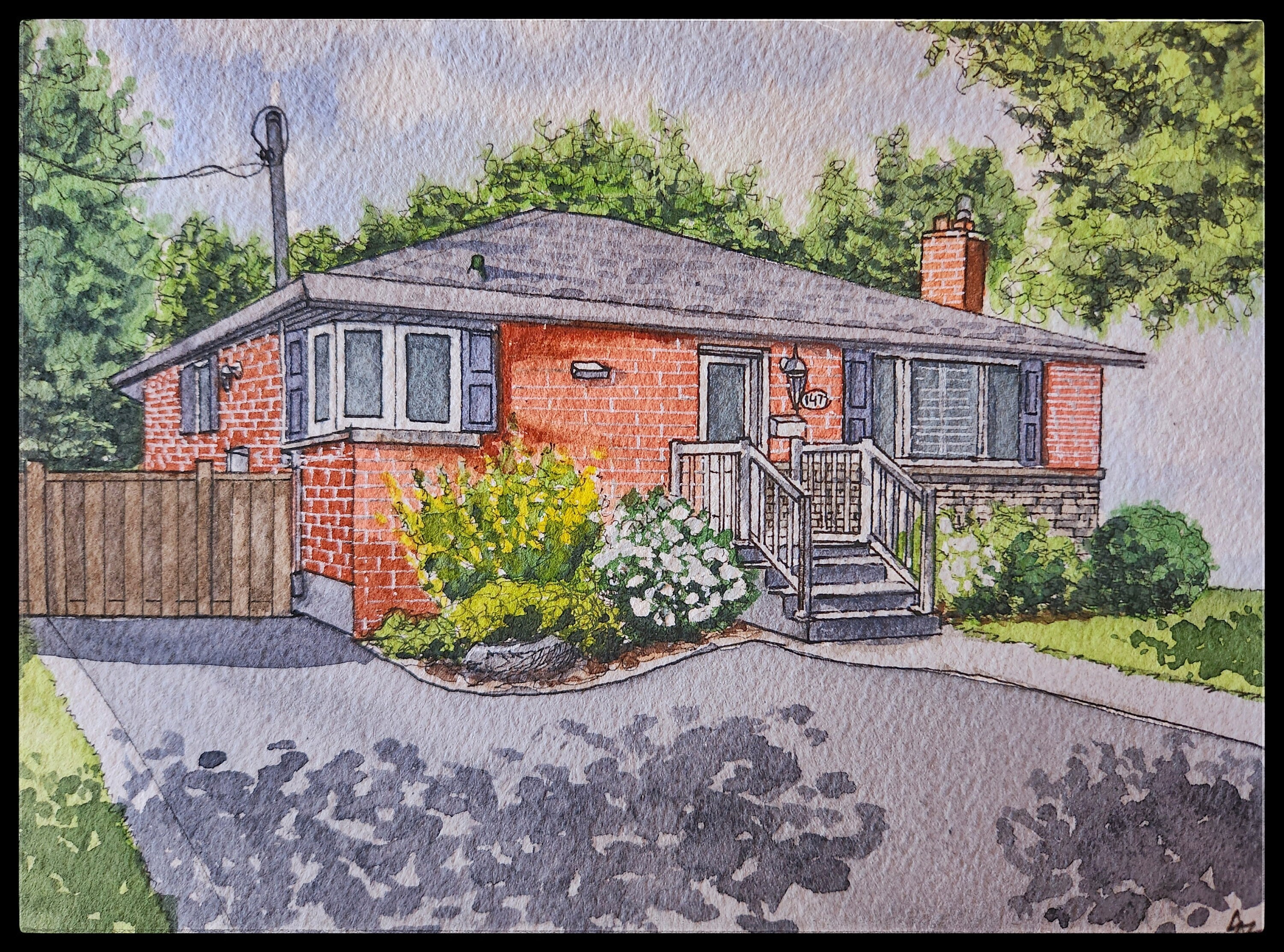 HAND PAINTED Home Portrait, House Painting, Housewarming Gift ...