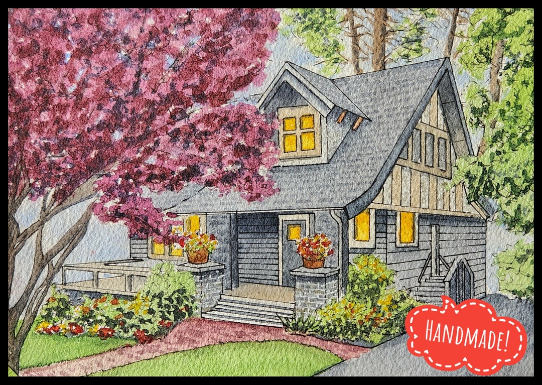 HAND PAINTED Home Portrait House Painting Housewarming Gift - Etsy
