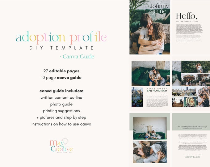 Adoption Profile Template, Modern Adoption Profile Book, Digital ...