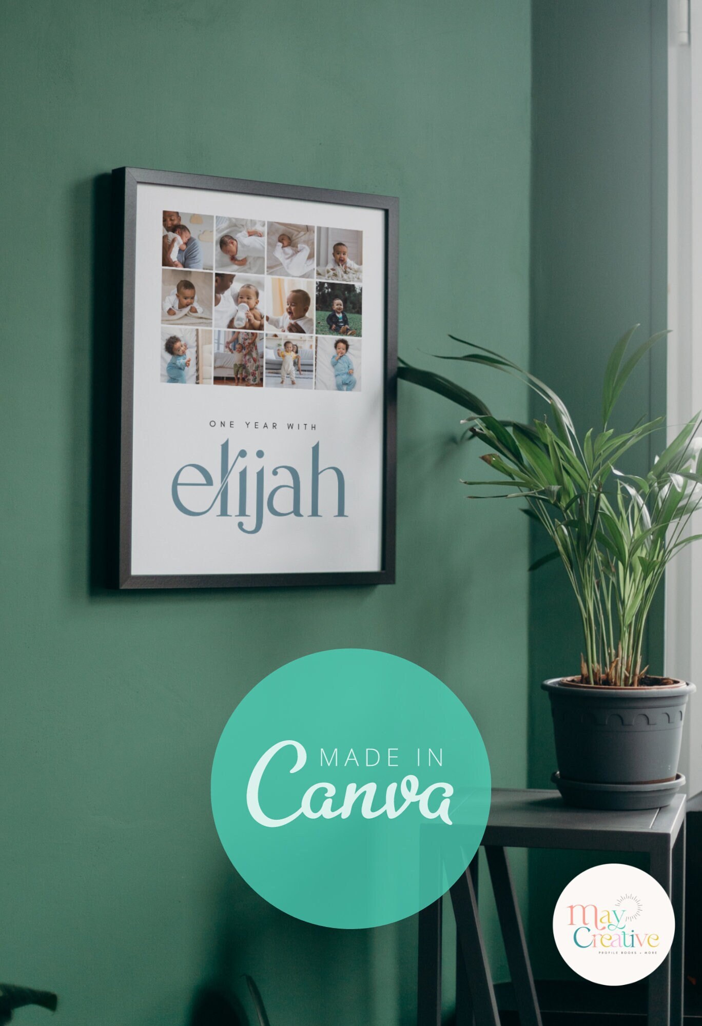 12 Images Custom Photo Collage Poster CANVA TEMPLATE · Personalized ...